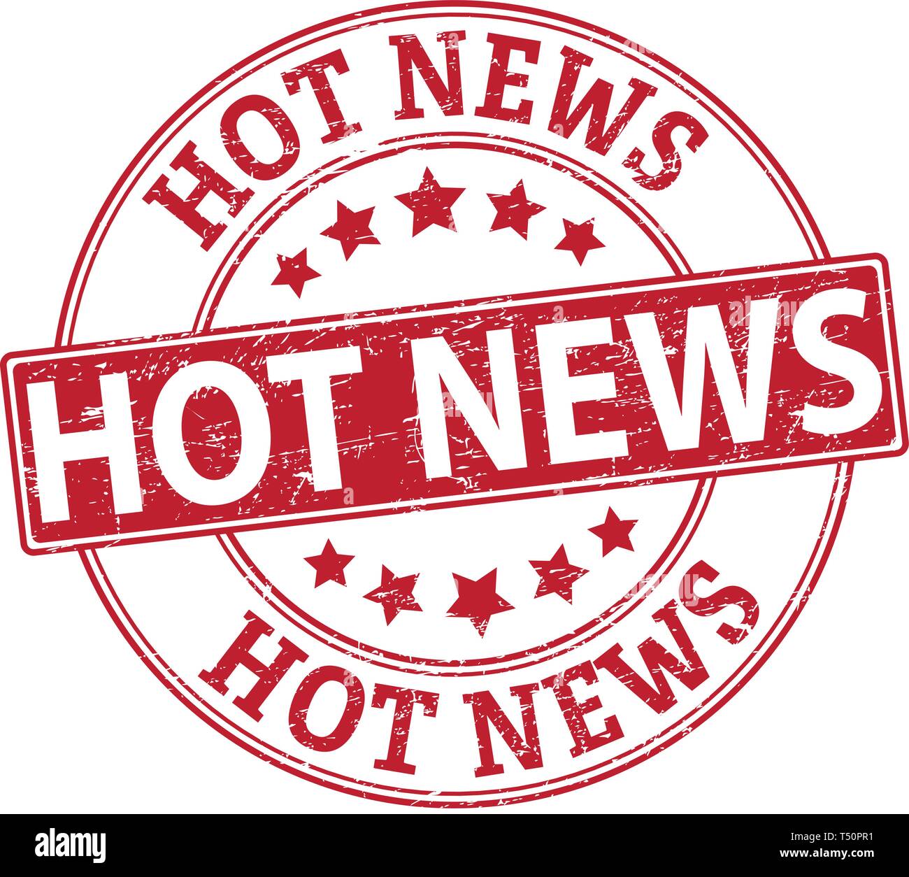 Hot news grunge rubber stamp on white, vector illustration Stock Vector ...