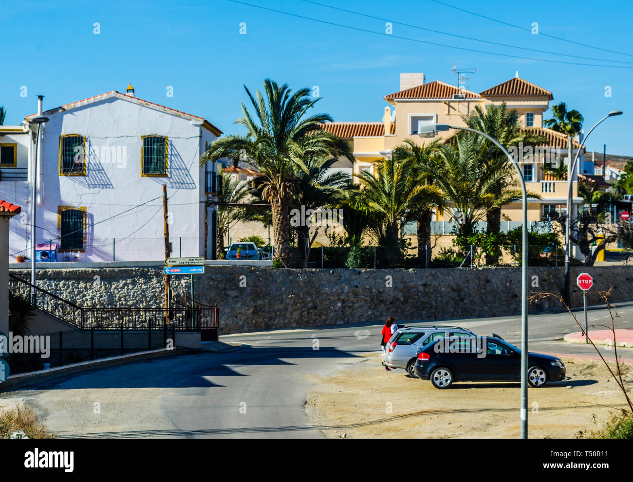 ANTAS, SPAIN - JANUARY 26, 2019 Empty Spanish streets in a small town ...