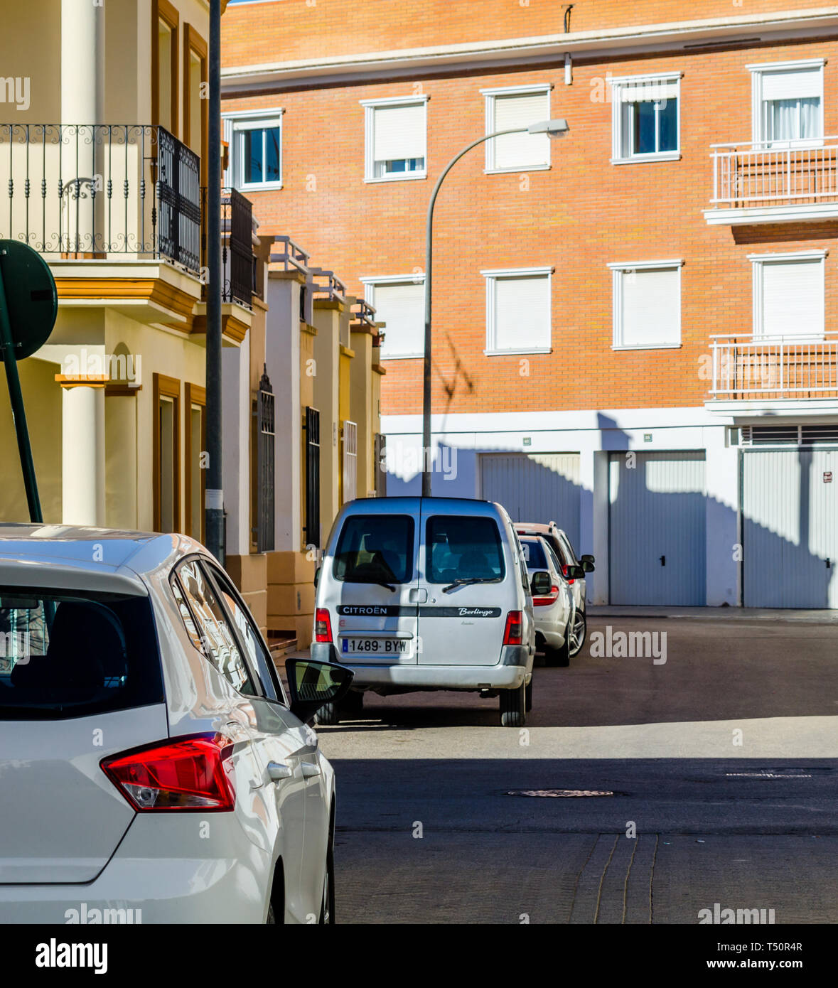 ANTAS, SPAIN - JANUARY 26, 2019 Empty Spanish streets in a small town ...