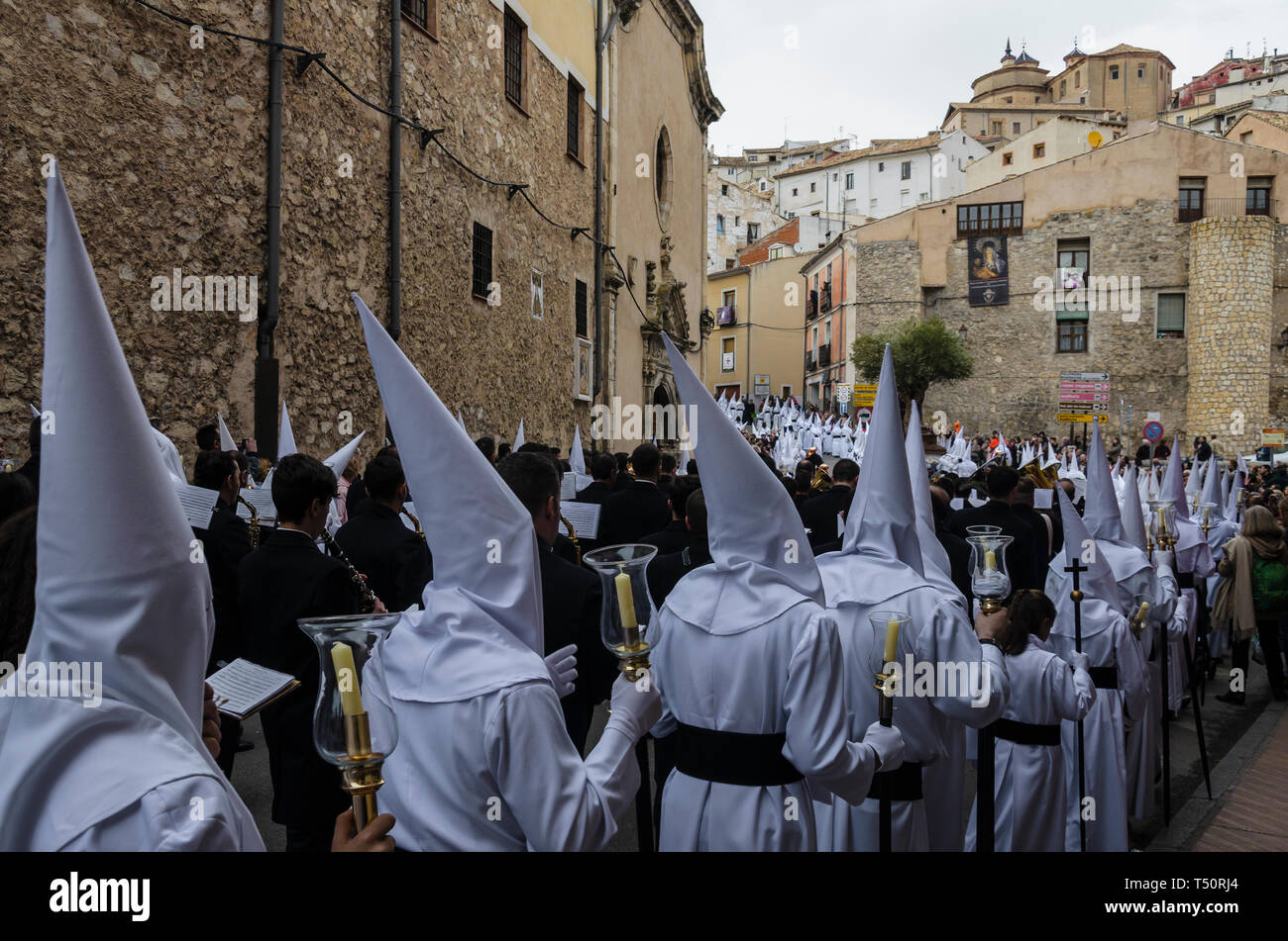 Cuenca city, Spain.17 th April,2019. Procession parade The silence in ...