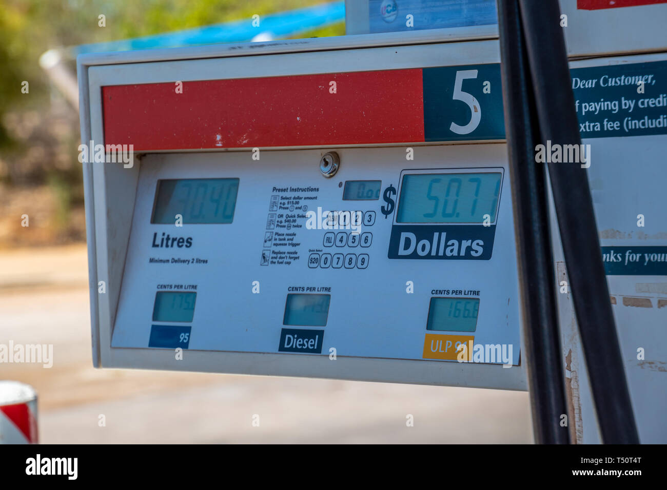 Digital petrol gasoline pump in Australia different types of gas Stock ...