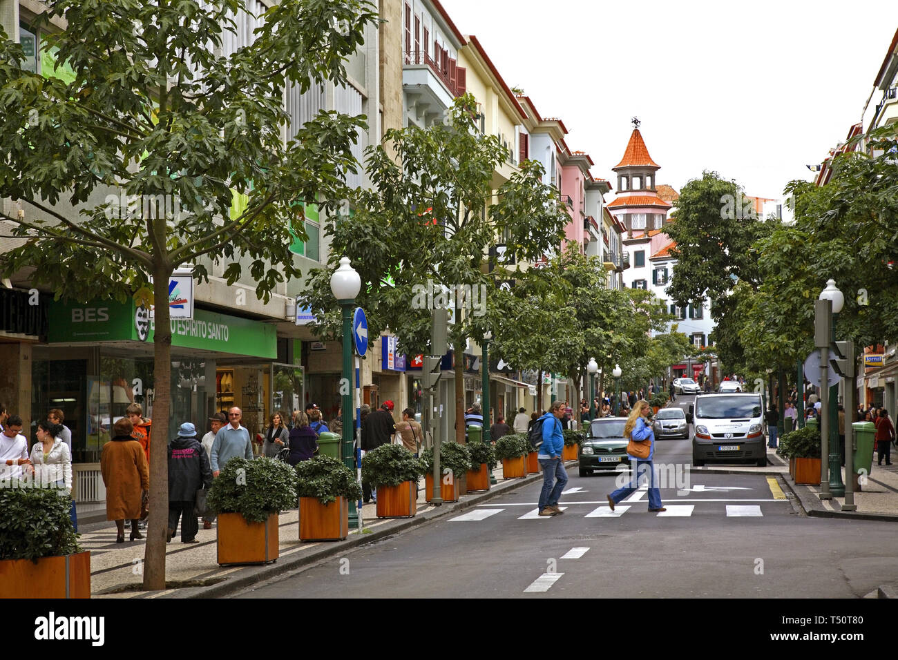 Street in Funchal. Madeira island. Portugal Stock Photo - Alamy