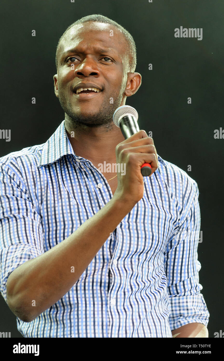 Mohamed Diaby of West African band, Debademba performing at the Womad ...