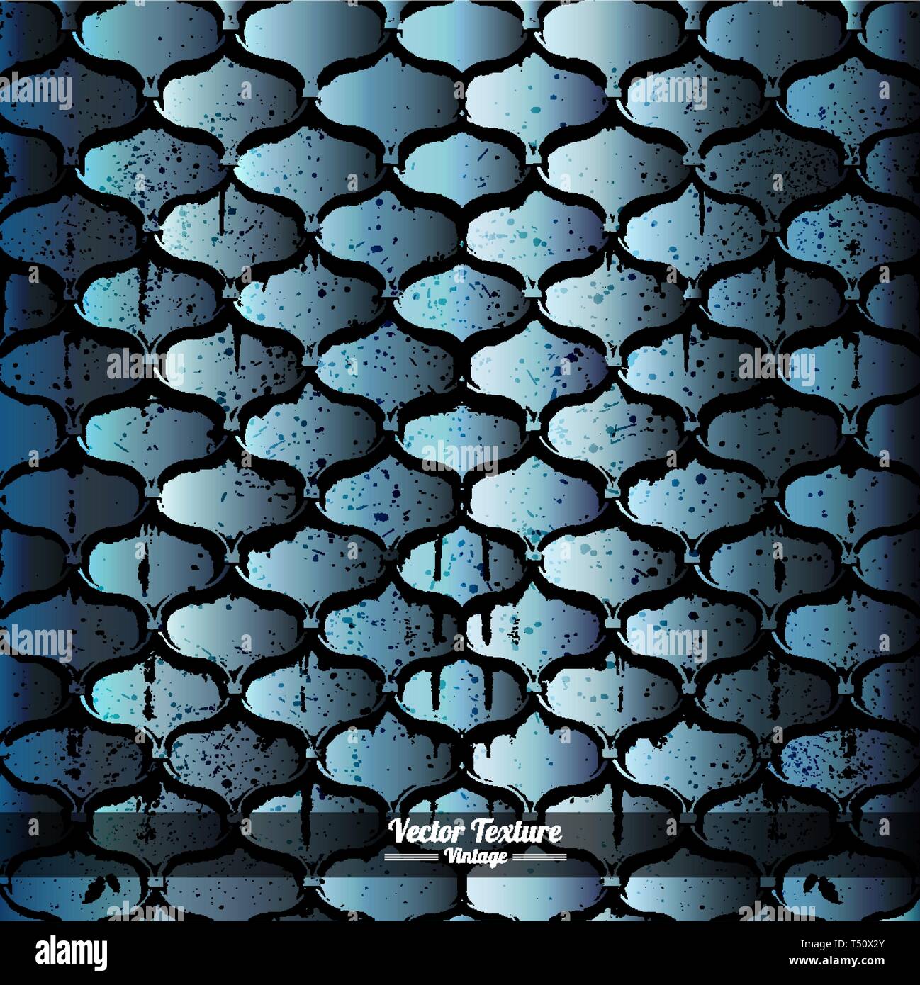 cast iron grid background with dirty blue grunge texture Stock Vector ...