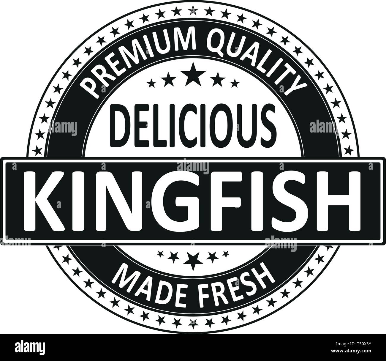 delicious kingfish vector stamp illustration isolated on white ...