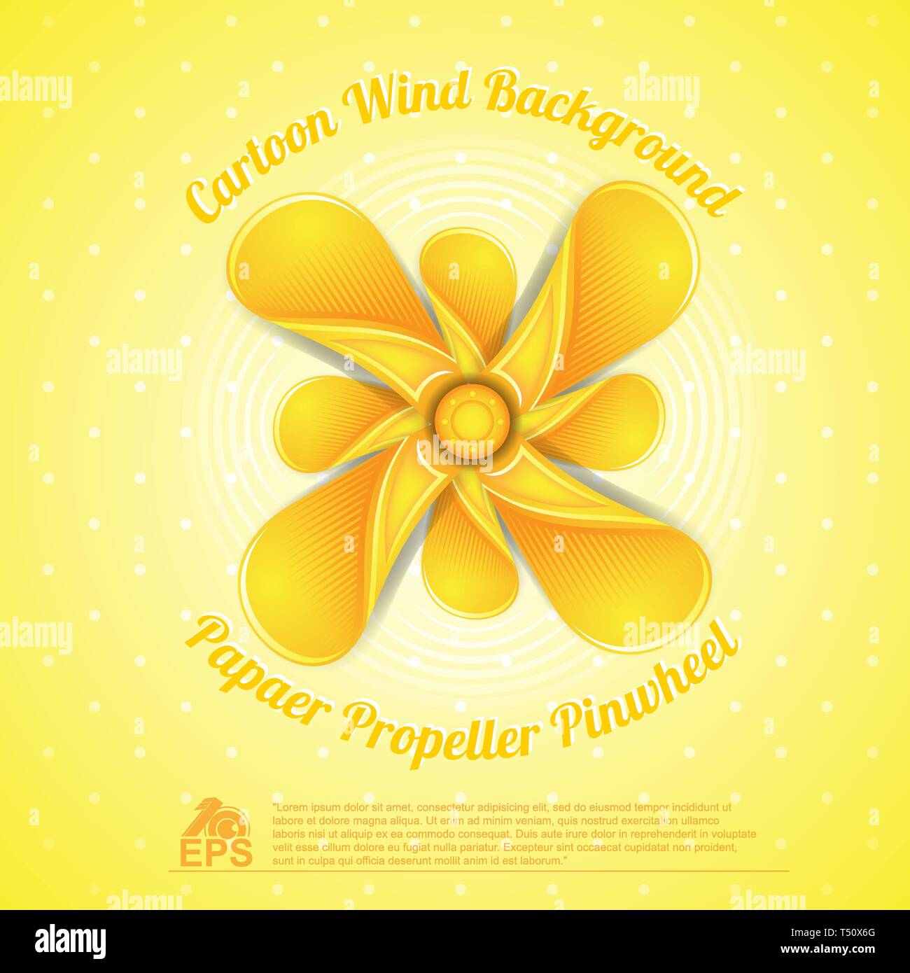 paper pinwheel cartoon yellow abstract background Stock Vector Image ...