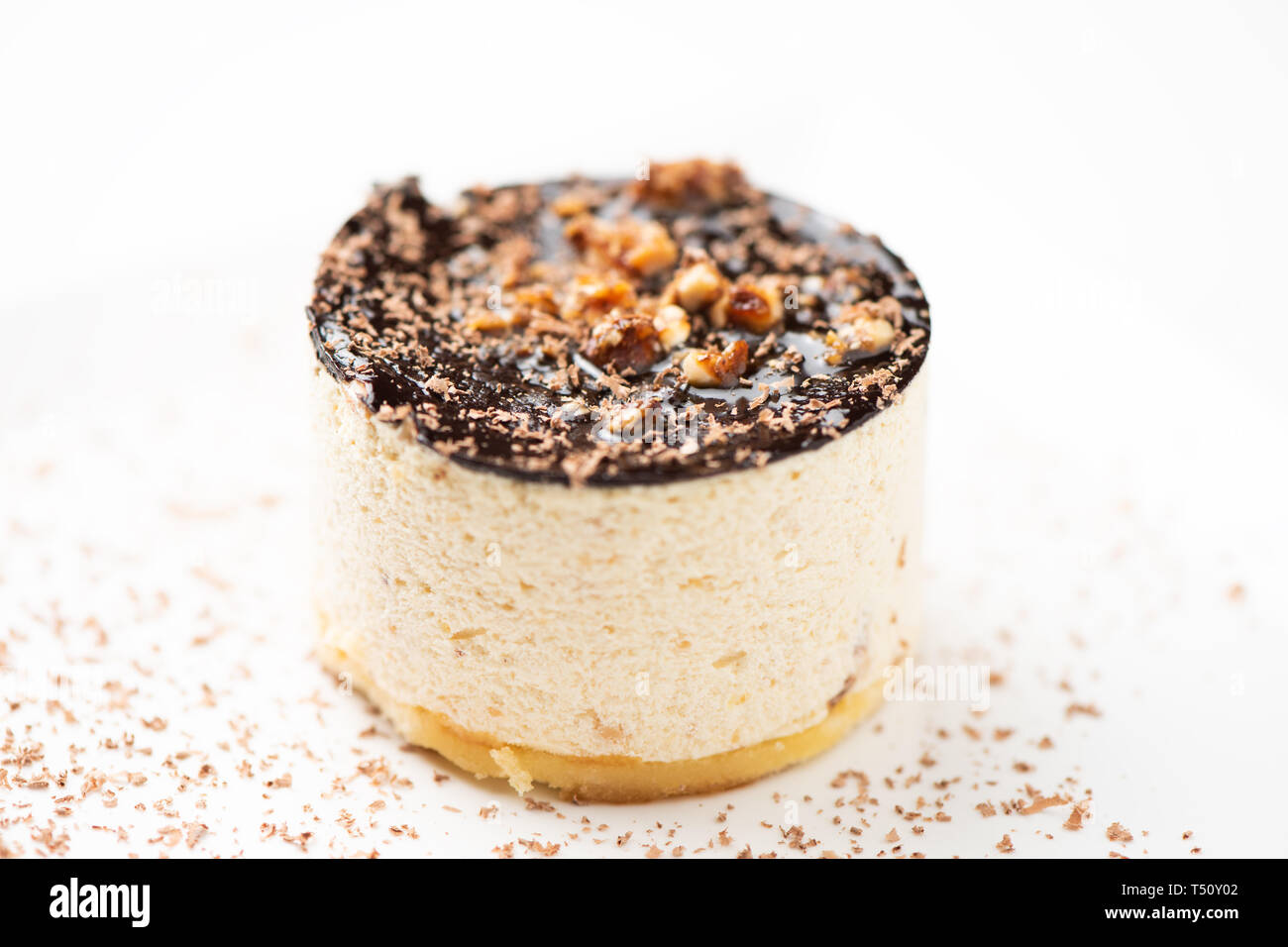 Delicious dessert parfait with hazelnut, chocolate biscuit caramel on ...