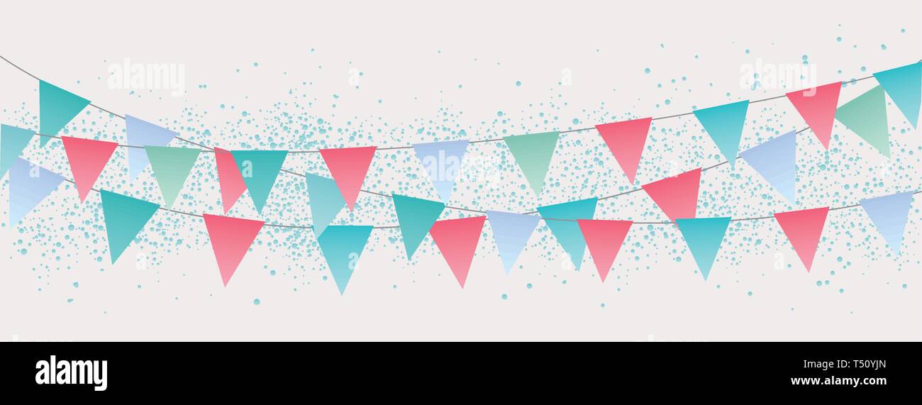 Sweet festive party pennants full vector banner Stock Vector Image ...
