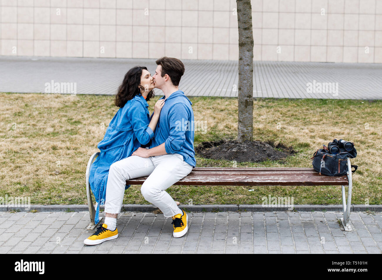 Young pretty couple - boy and girl spend time together Stock Photo - Alamy