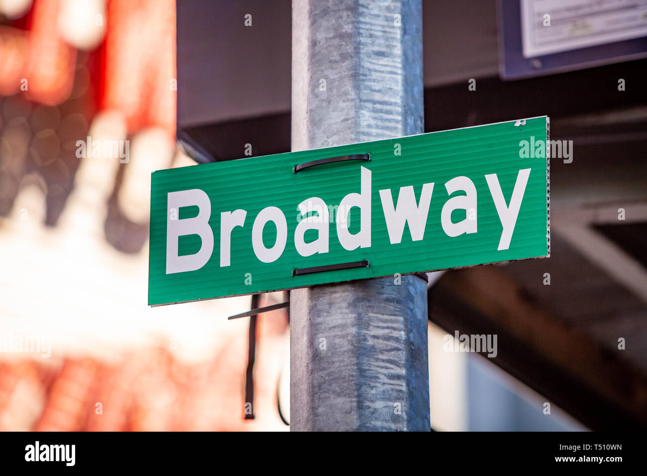 New York City green street signs midtown at day Stock Photo - Alamy