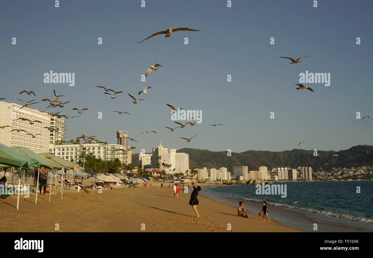 Playa Condesa, Acapulco Bay and the Pacific Ocean, Acapulco, Mexico ...