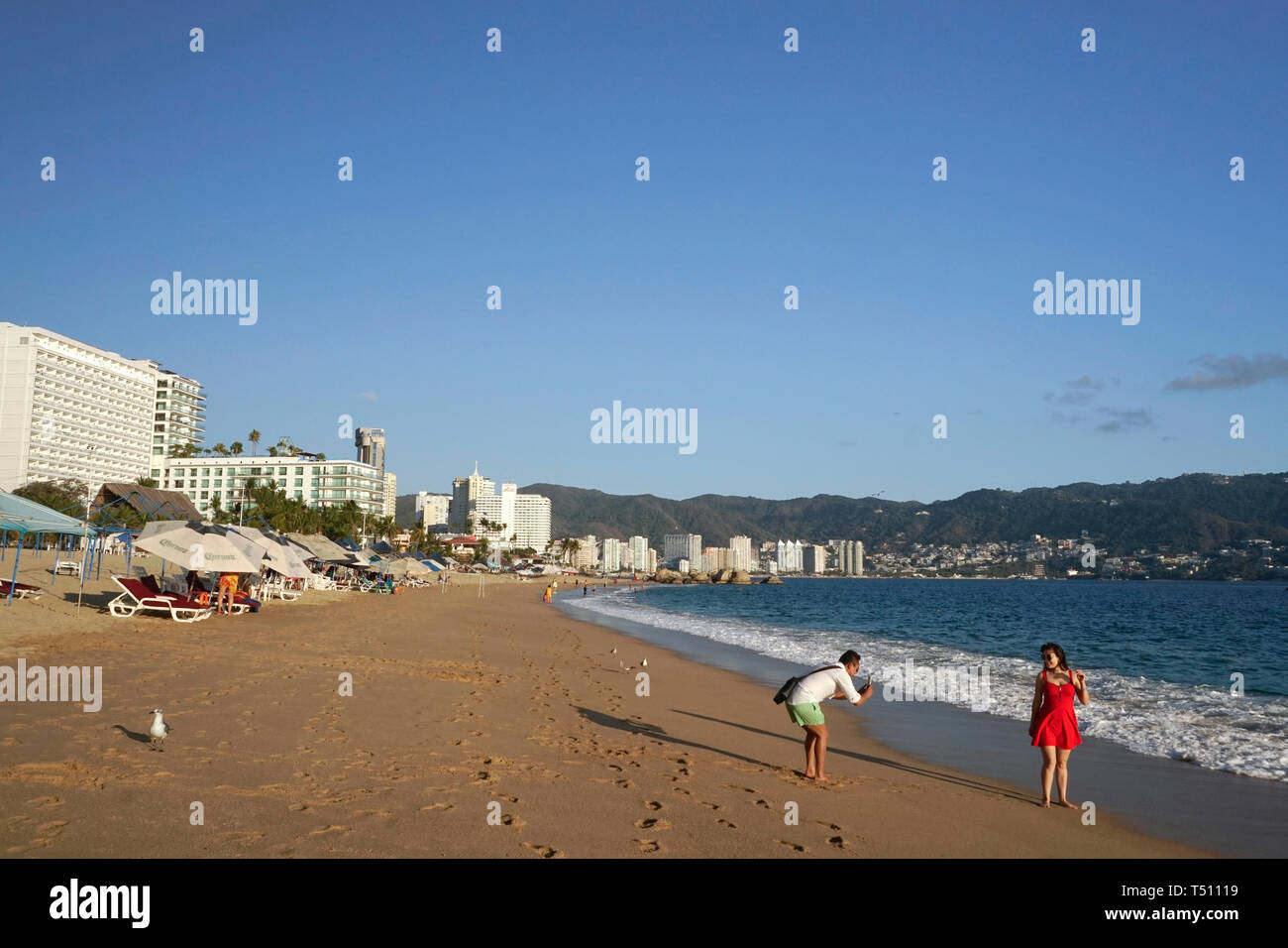 Playa Condesa, Acapulco Bay and the Pacific Ocean, Acapulco, Mexico ...