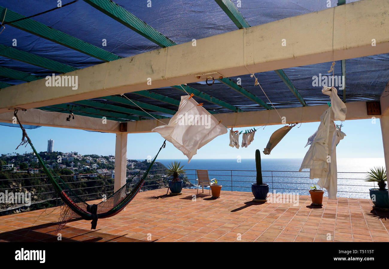 Clothing on clothesline, Acapulco, Mexico Stock Photo - Alamy