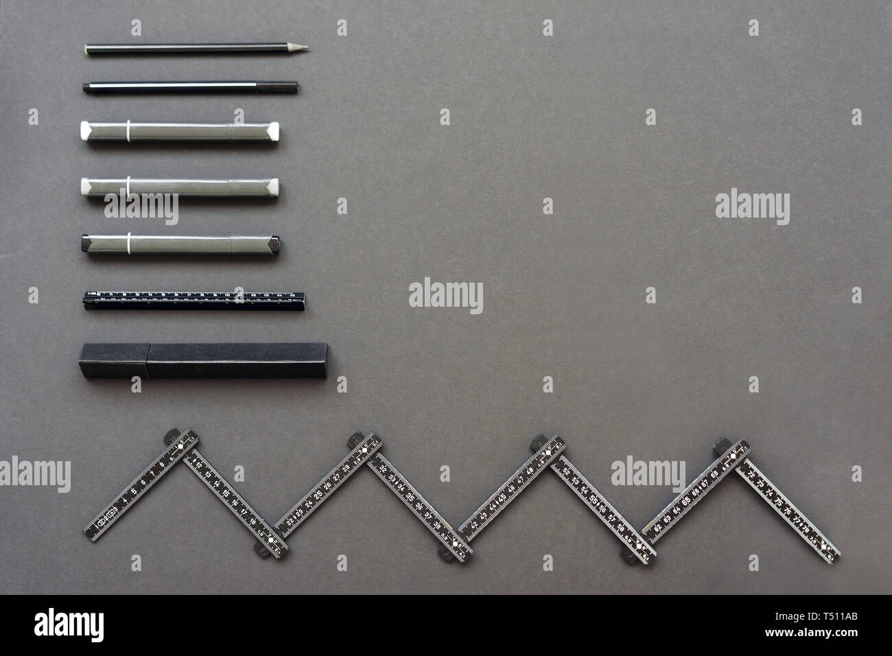 Ruler draw desk hi-res stock photography and images - Alamy