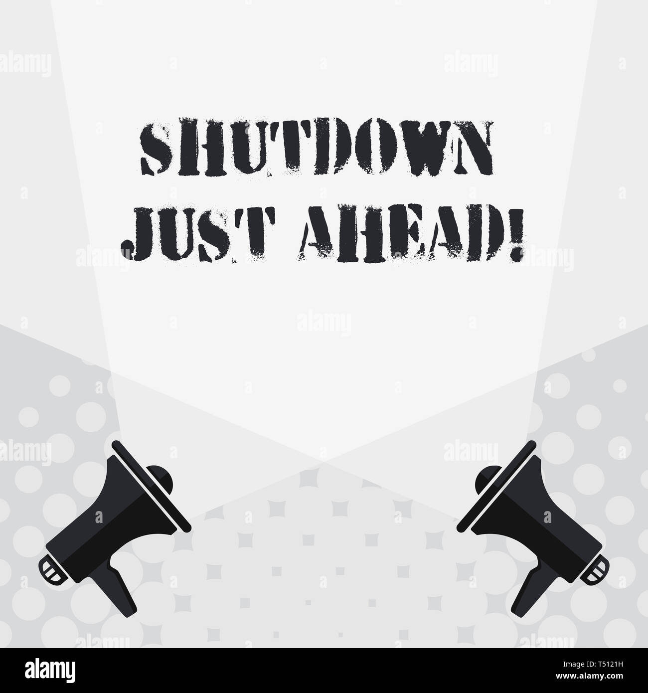 Text sign showing Shutdown Just Ahead. Business photo text closing ...