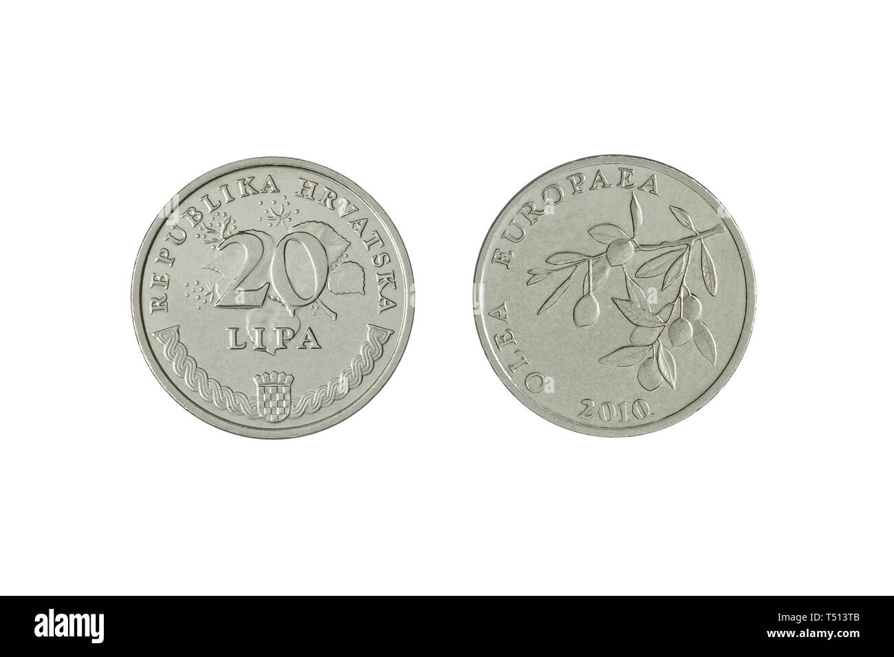 Set of commemorative the coin, the nominal value of 20 croatian lipa ...