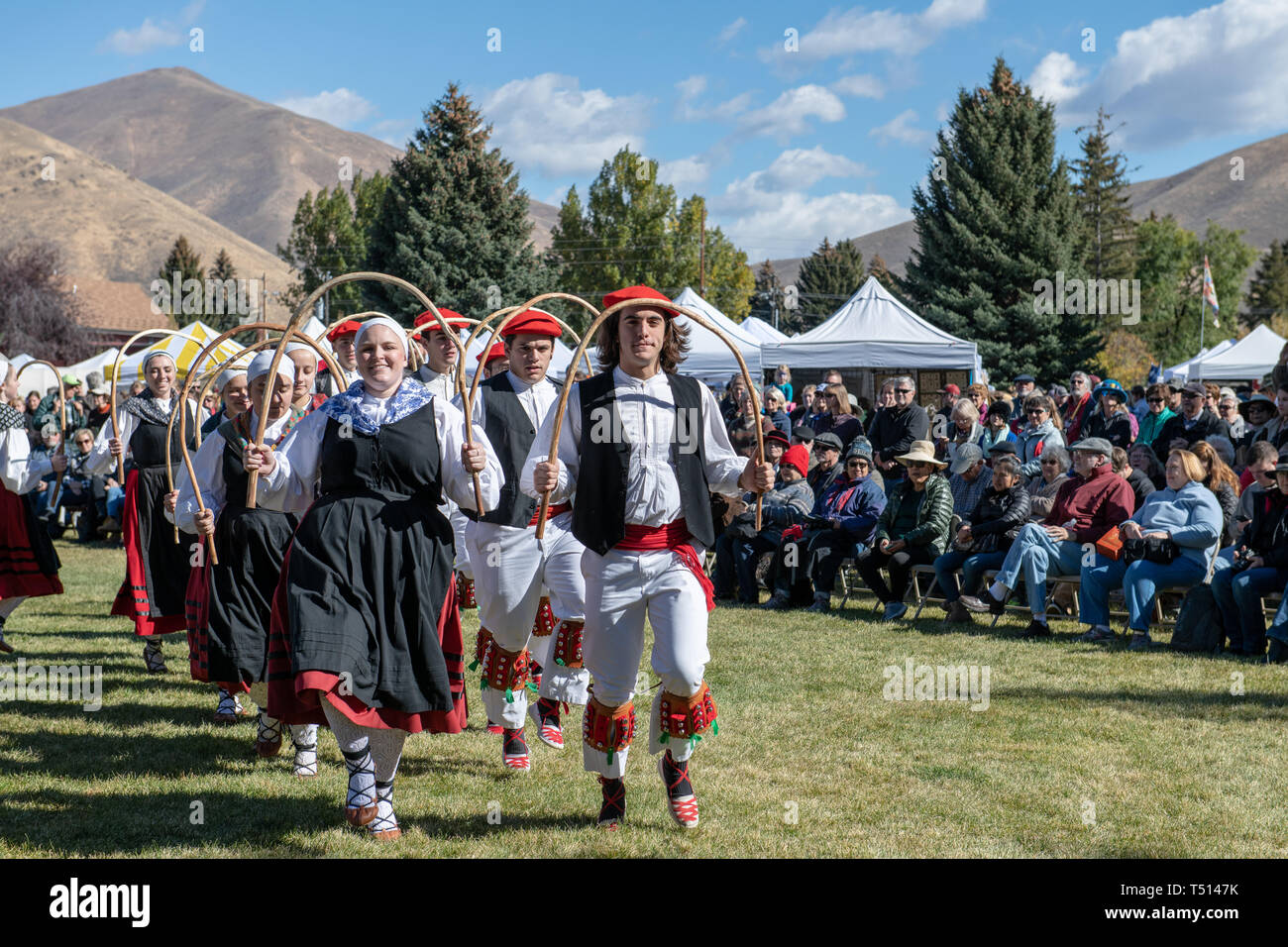 Basque dancers performing at Trailing of the Sheep Festival in Idaho ...