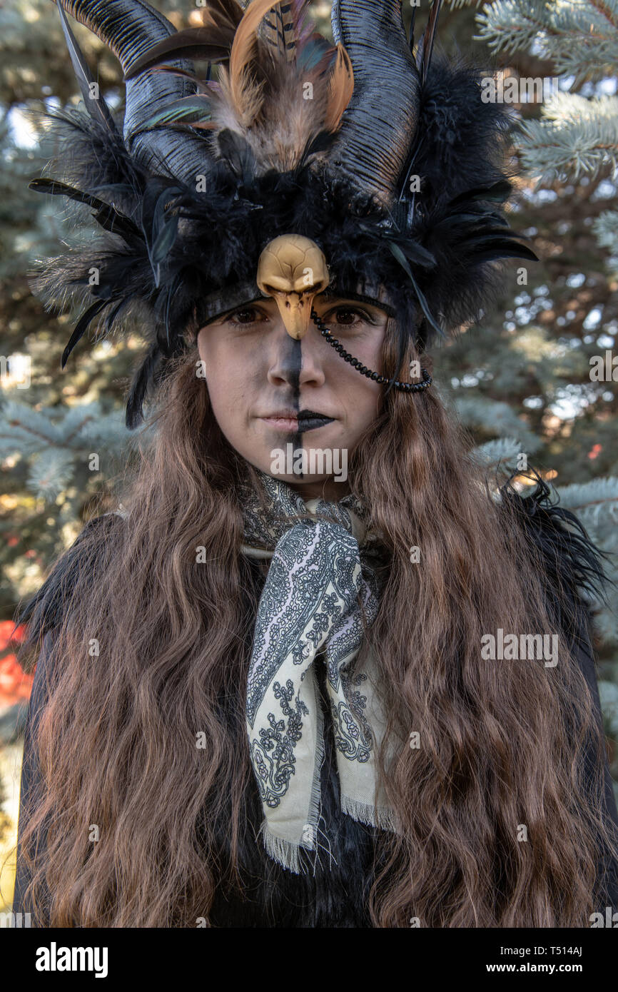 Black sheep dancer in cultural festival for Trailing of the Sheep in ...