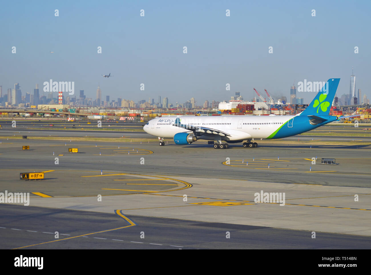 NEWARK, NJ -3 APR 2019- View of an Airbus A330-300 airplane from Irish ...