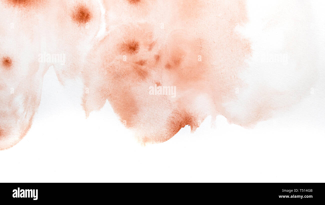 Abstract red-rusty watercolor background. Splashes and strokes. High ...