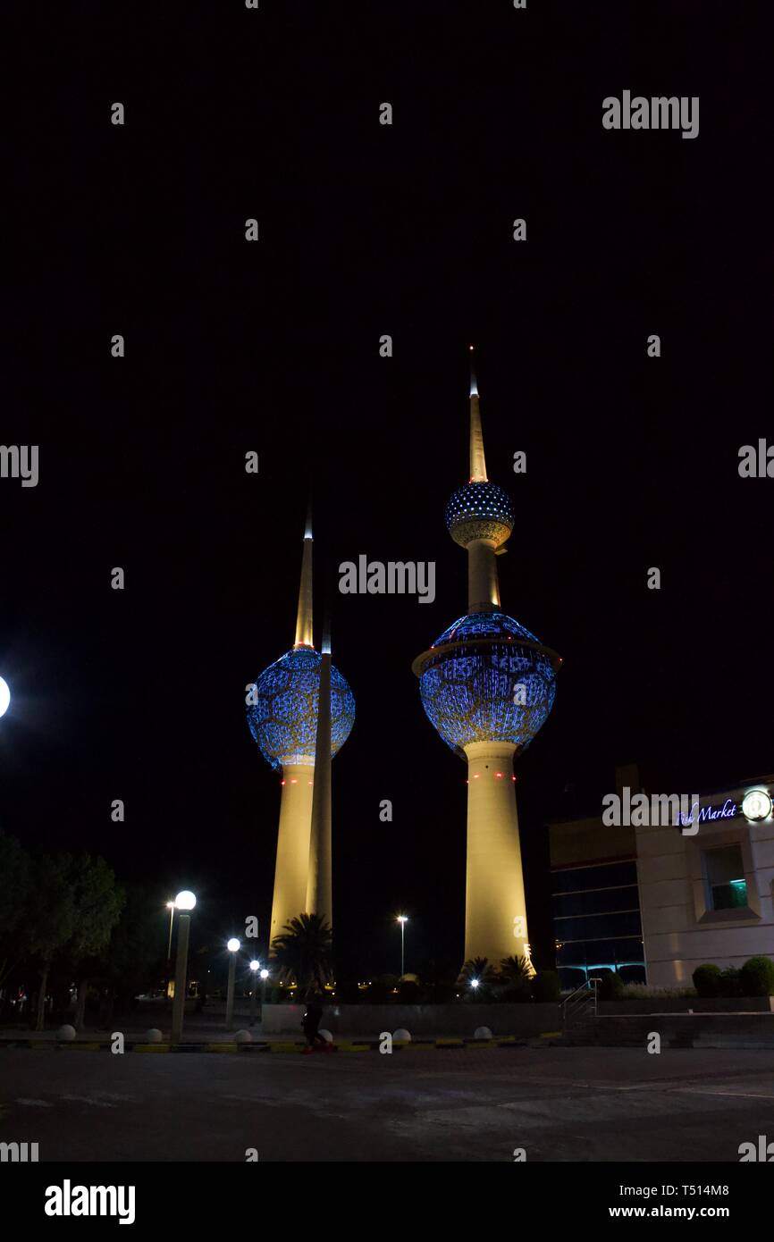 kuwait light tower and seaside view Stock Photo - Alamy