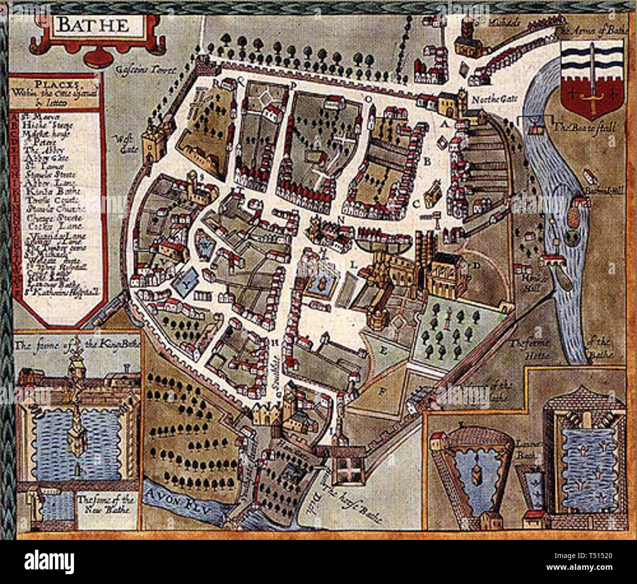 Vintage Map Of Bath High Resolution Stock Photography and Images - Alamy