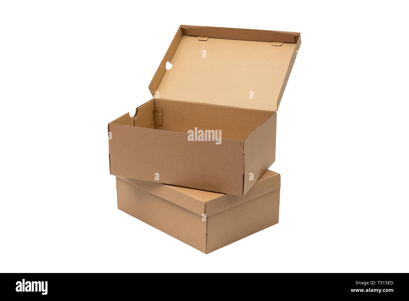 Brown cardboard shoes box with lid for shoe or sneaker product ...