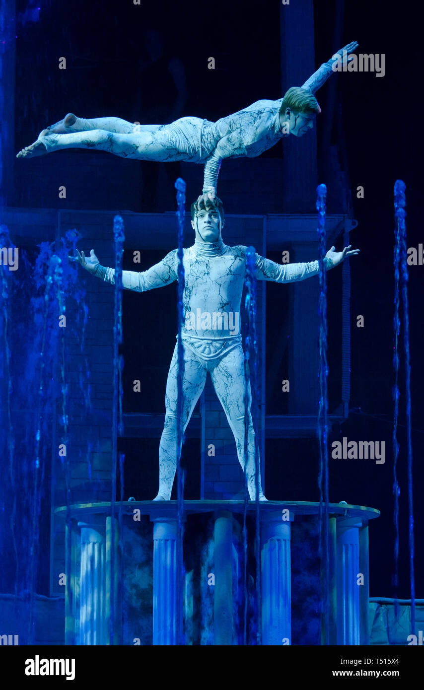 Europe. Ukraine. Kharkiv. Circus. Huge fountains. Speech of circus ...