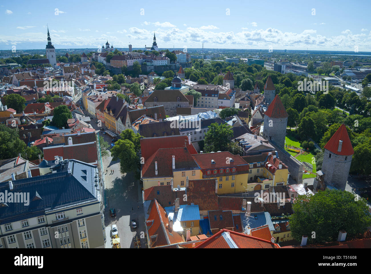 Summer day over the Old Town. Tallinn, Estonia Stock Photo - Alamy