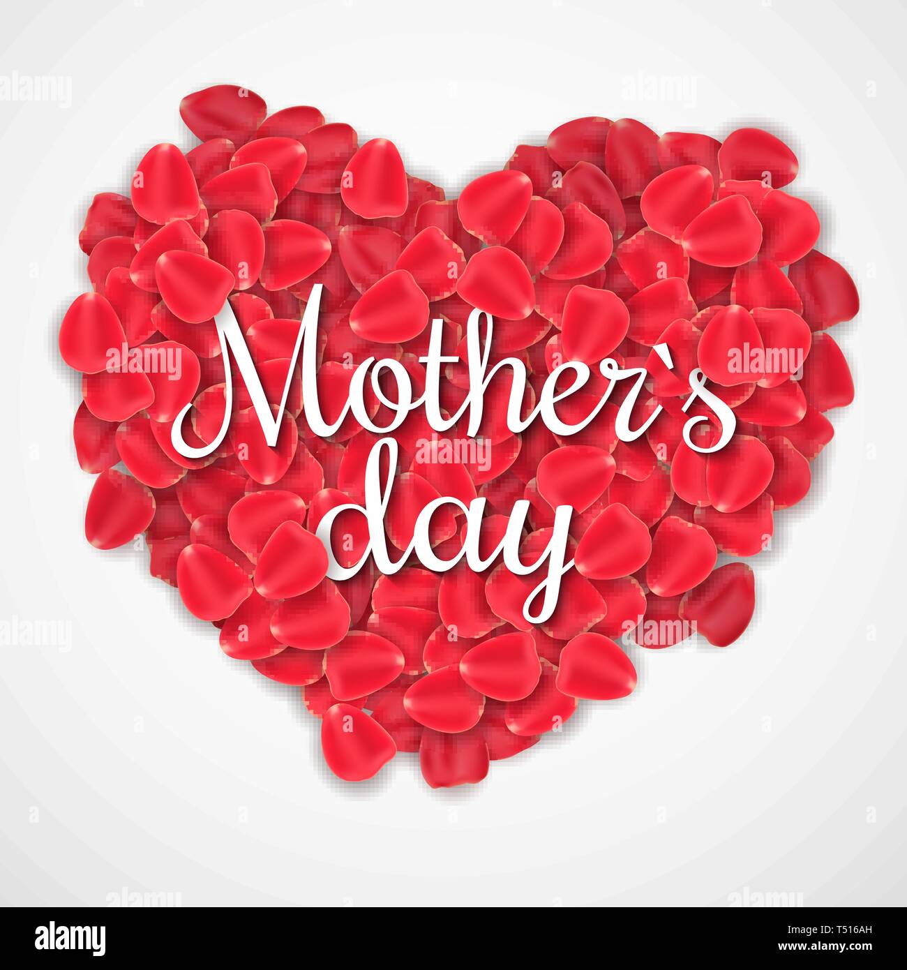 Greeting card for Happy Mother's Day. Inscription on a heart of red ...