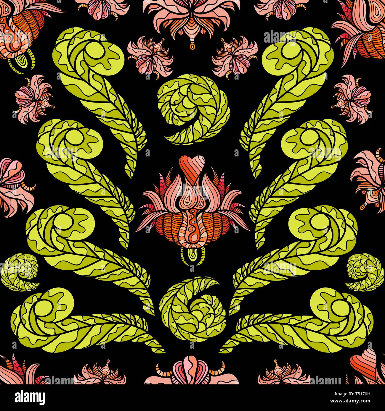 seamless texture of abstract acorn with leaves isolated on white Stock ...