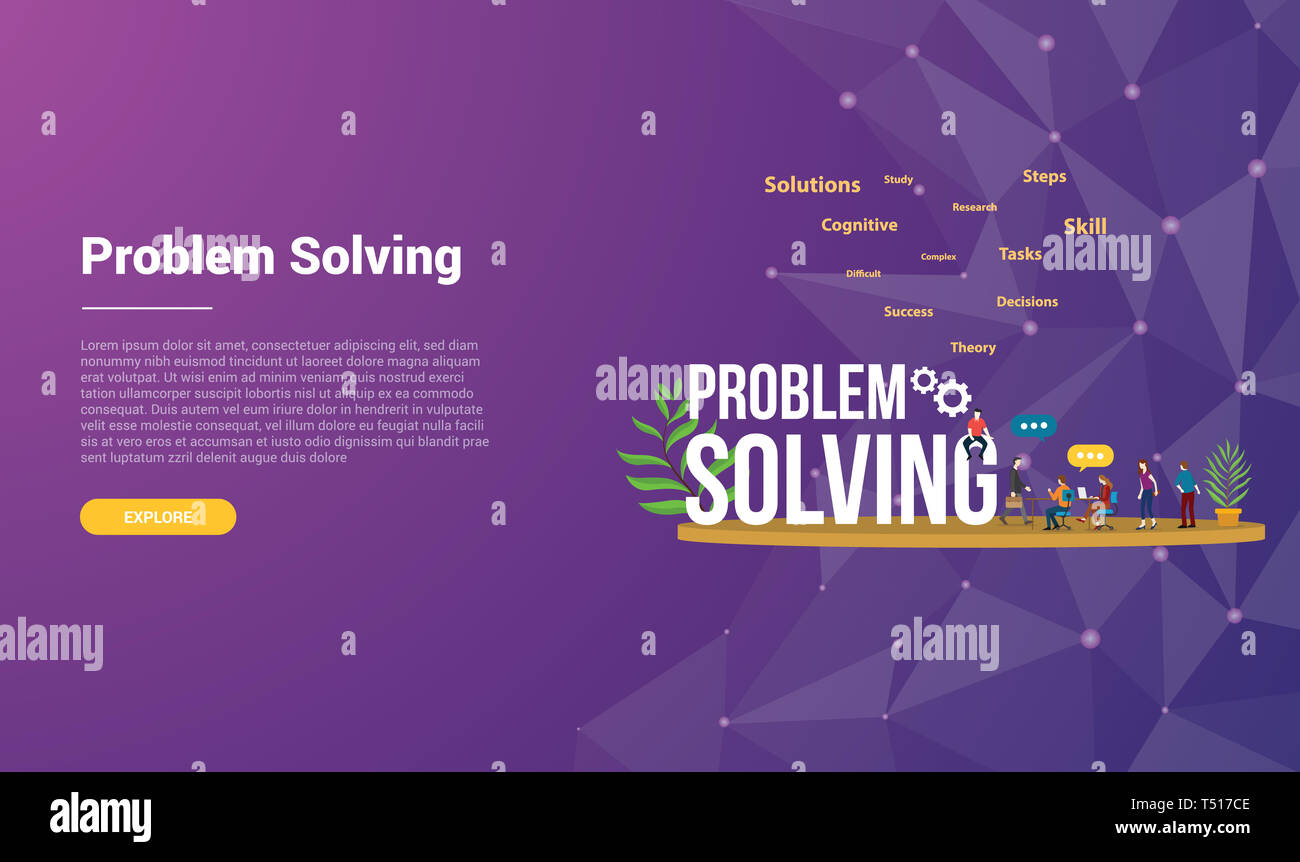 problem solving concept for website template landing homepage banner ...