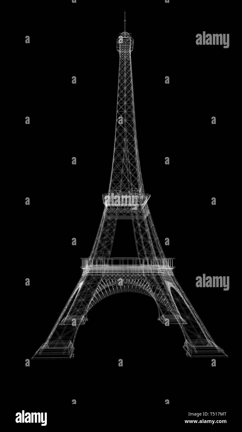 3d Eiffel Tower render Stock Photo - Alamy