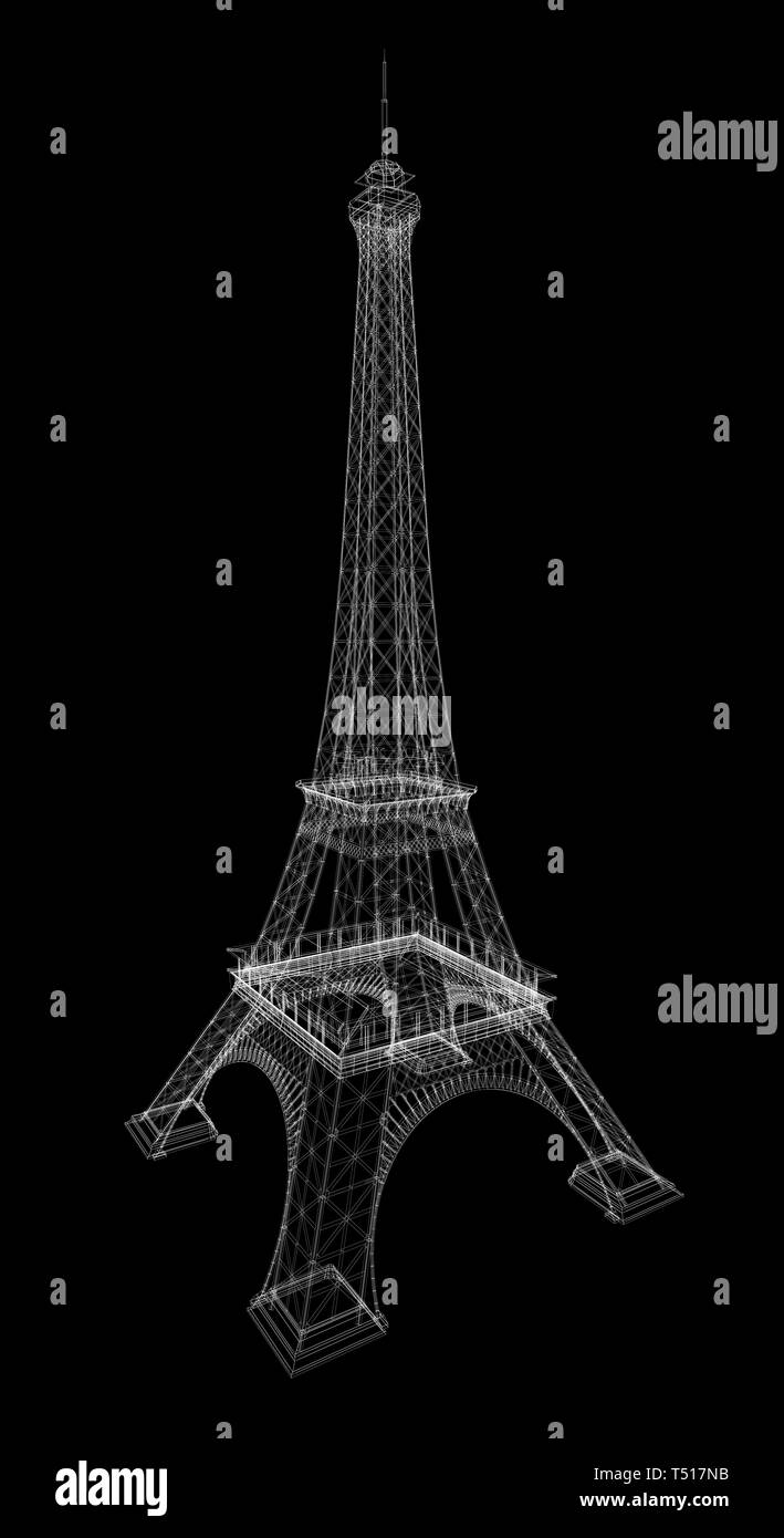 3d Eiffel Tower render Stock Photo - Alamy