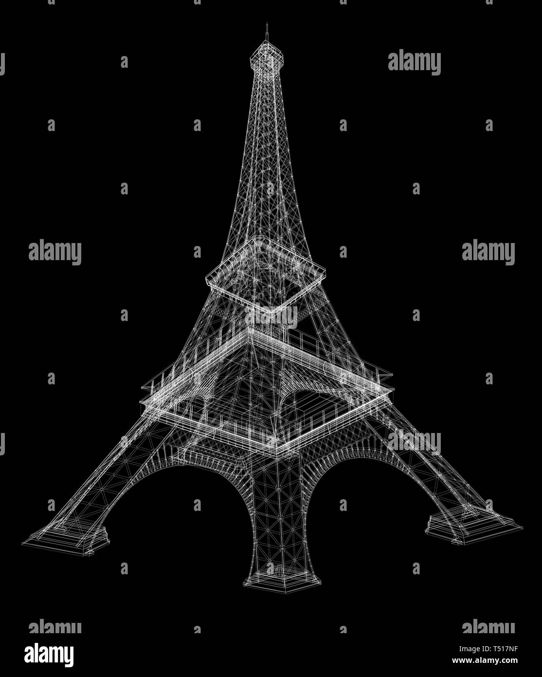 3d Eiffel Tower render Stock Photo - Alamy