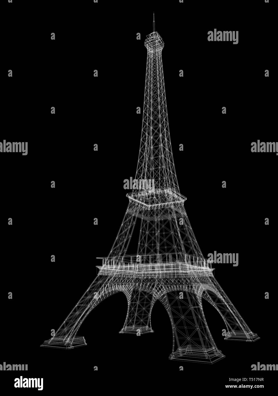 3d Eiffel Tower render Stock Photo - Alamy