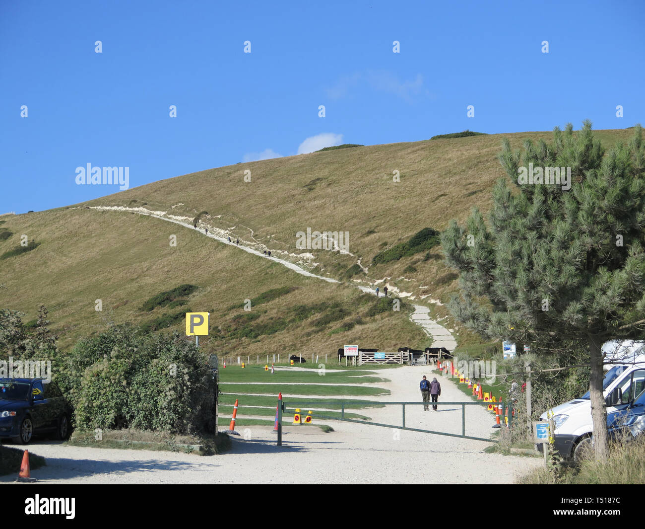 Path through hills towards Dorset coast line, UK Stock Photo - Alamy
