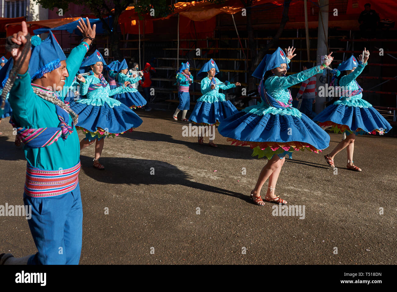 Llamerada dancers in ornate costumes performing as they parade through ...
