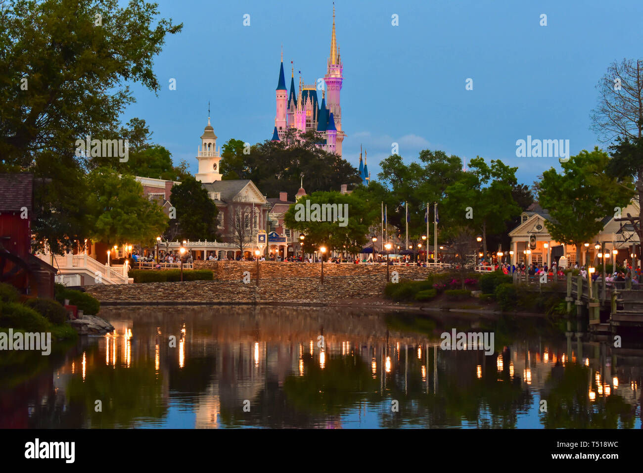 Orlando, Florida. March 19, 2019. Panoramic view of Frontierland and ...