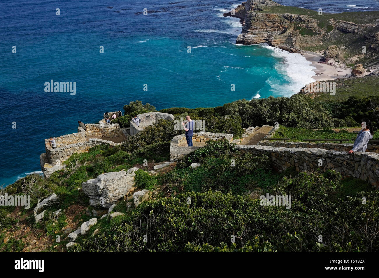 Visitors enjoying the views at Cape Point in the Cape of Good Hope ...