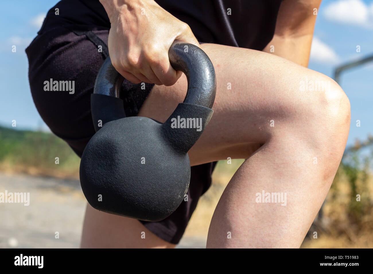 Training with kettlebell Stock Photo - Alamy