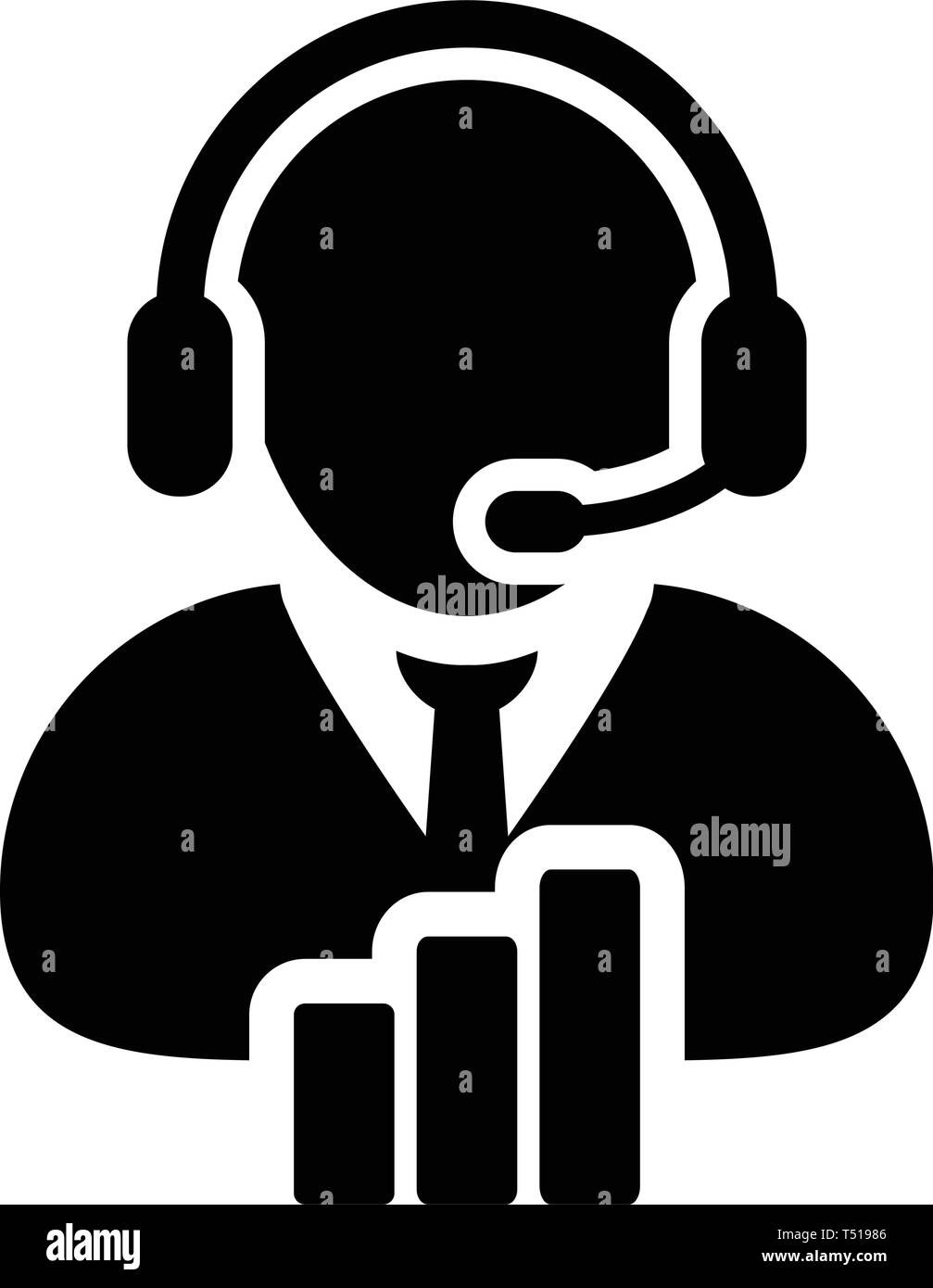 Call center icon vector male data support customer service person ...