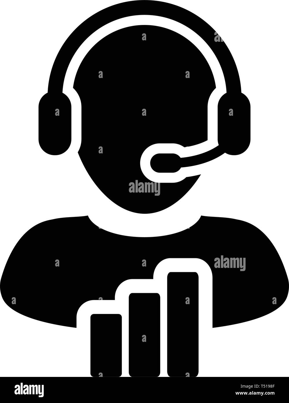 Technical support icon vector male data customer service person profile ...