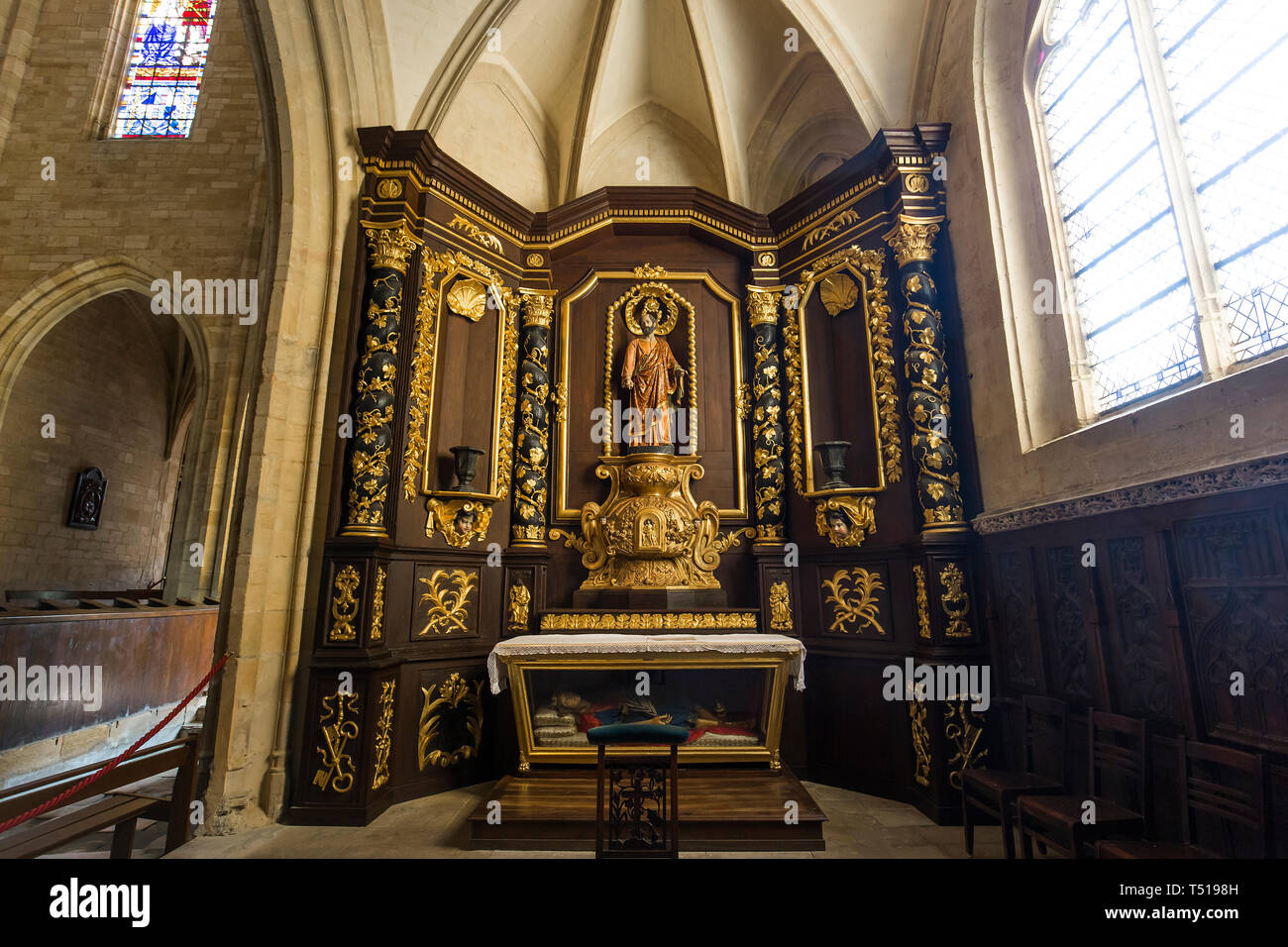 SARLAT, FRANCE, JULY 15, 2015 : architectural details of the gothic ...