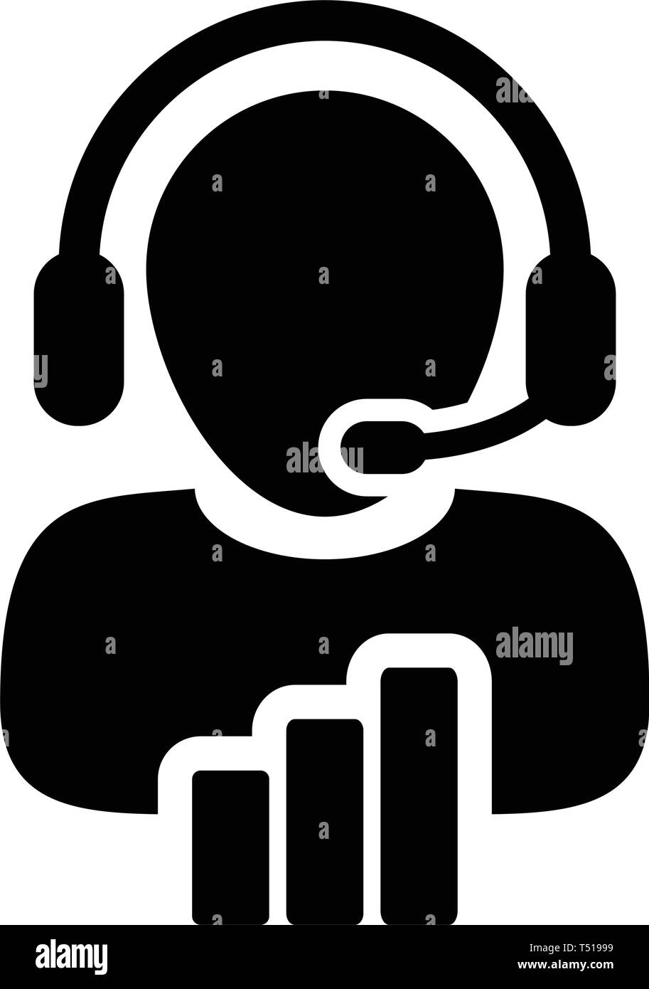 Customer helpline icon vector male data support service person profile ...