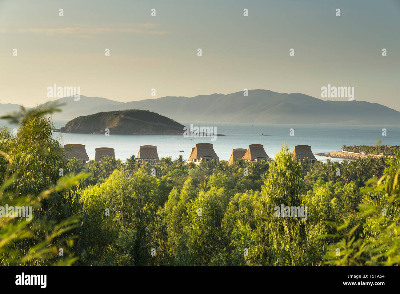 Nha Trang city, Vietnam - January 28, 2016: a resort area is built in ...
