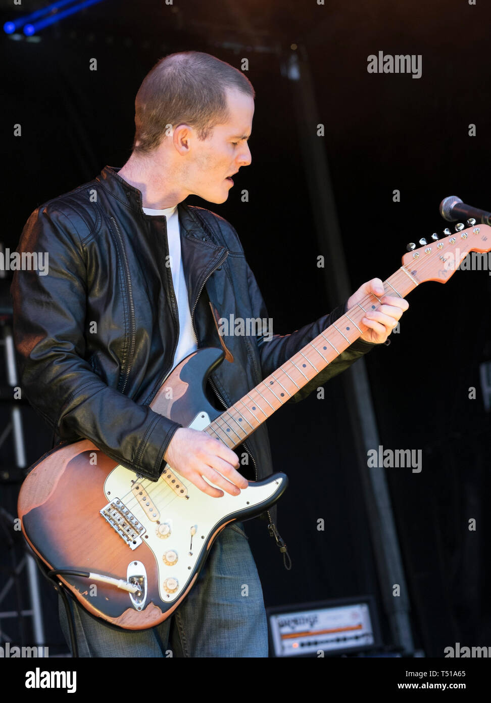 Nick Bowden of Federal Charm performing at Weyfest, Farnham, England ...