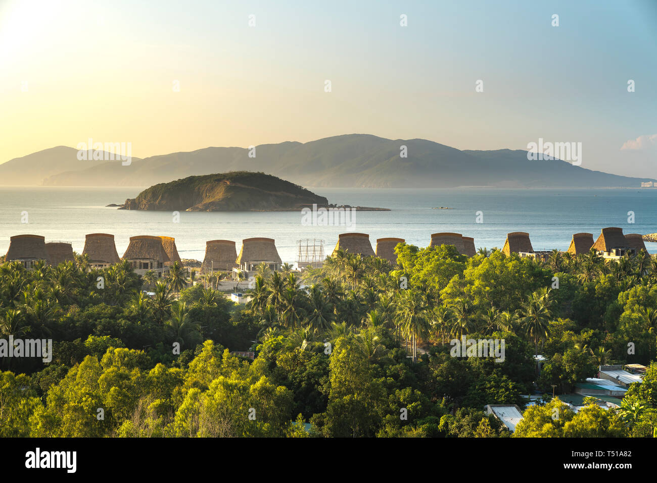Nha Trang city, Vietnam - January 28, 2016: a resort area is built in ...