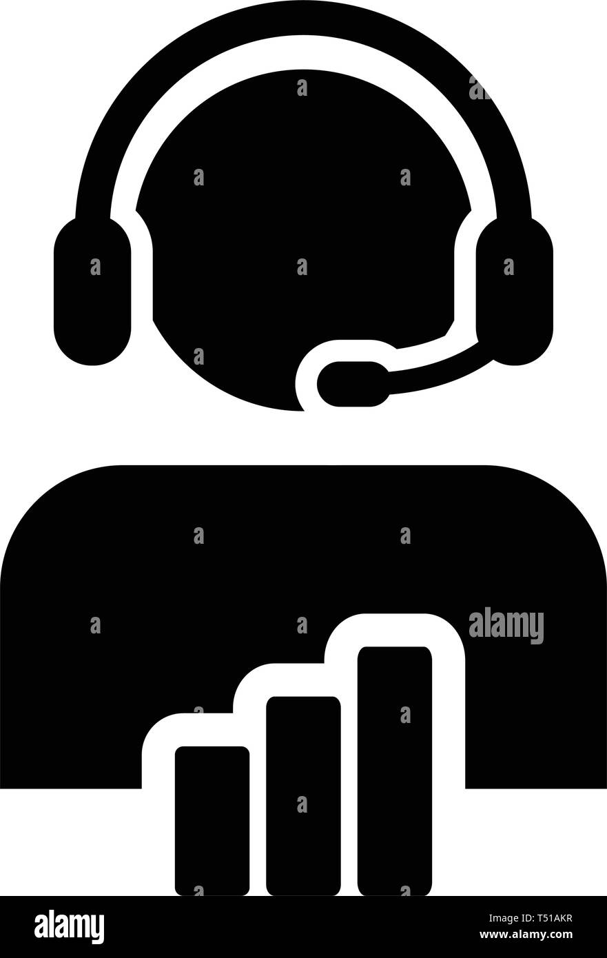 Customer service icon vector male data support person profile avatar ...