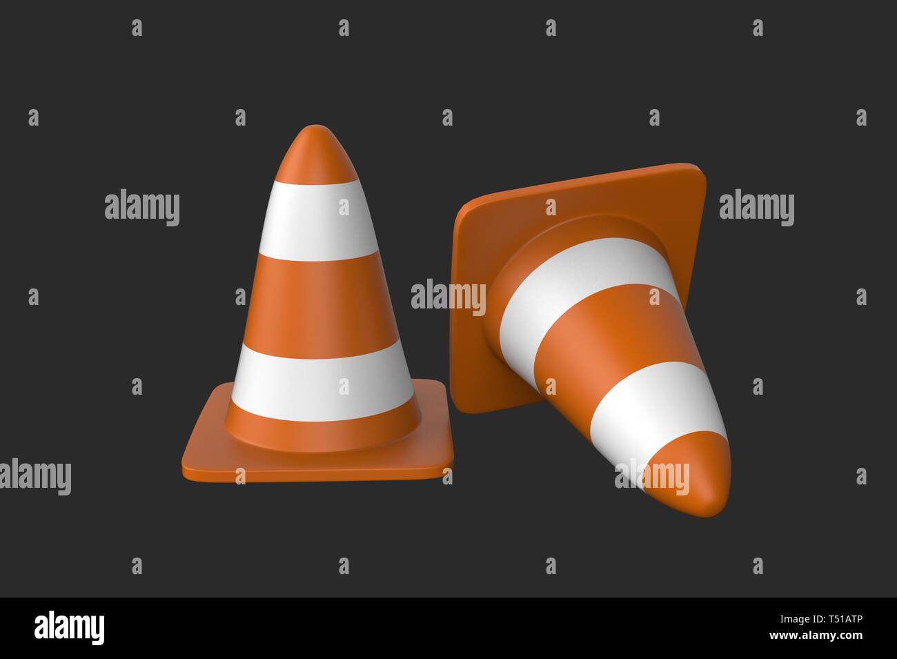 Orange black traffic cones barrier hi-res stock photography and images ...
